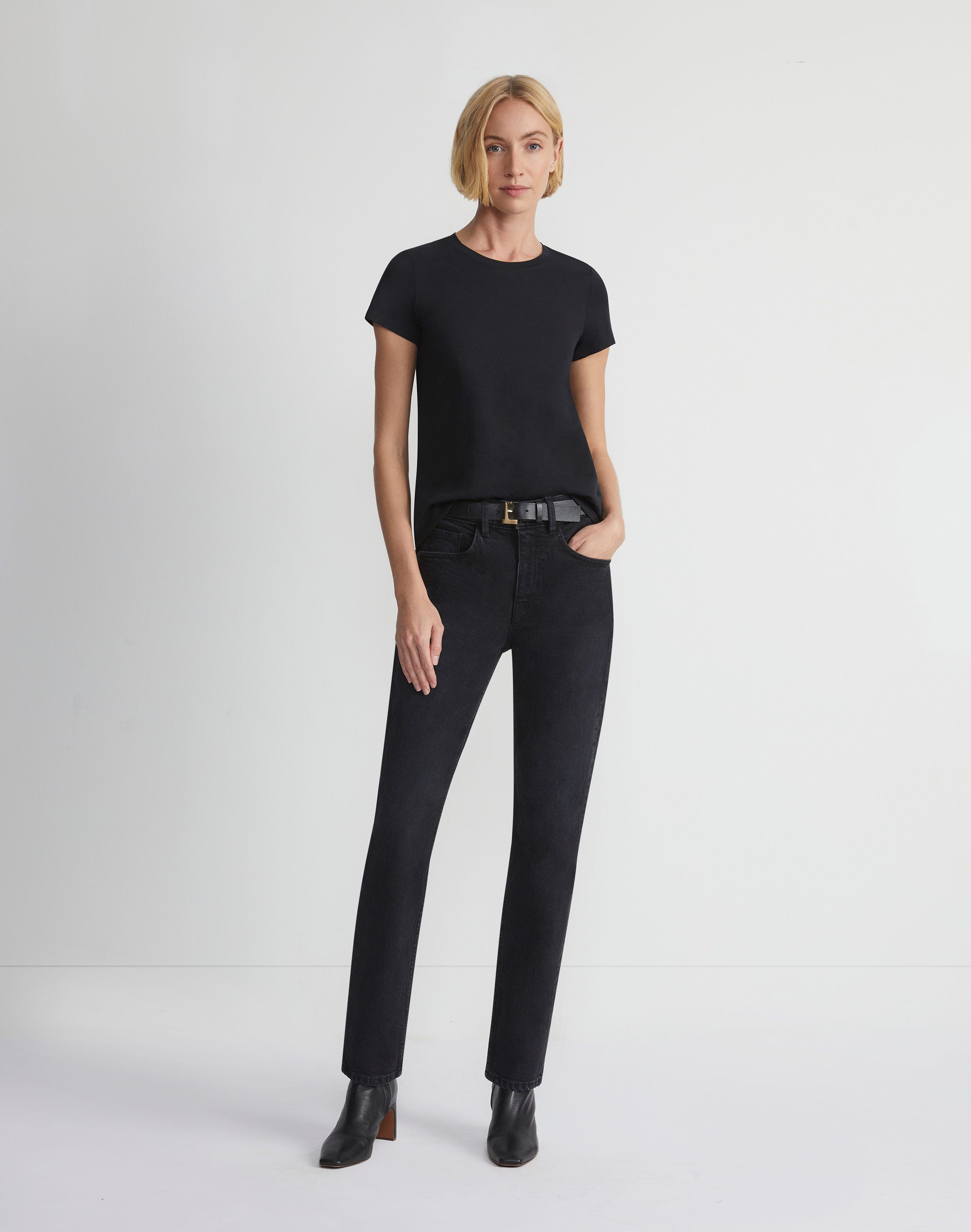 LAFAYETTE 148 NEW YORK High-Rise Straight-Leg Ankle Jeans